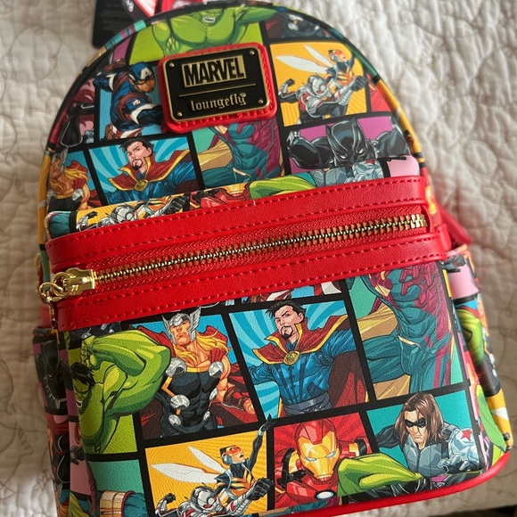 Loungefly | Bags | Loungefly Marvel Kids Backpack Red And Multicolor ...